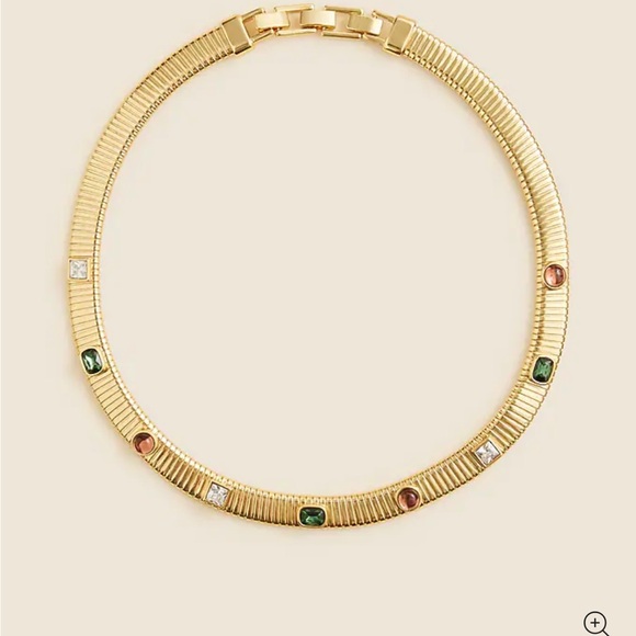 J. Crew | Jewelry | Nwt J Crew Gold Stone Snake Necklace With Green And ...